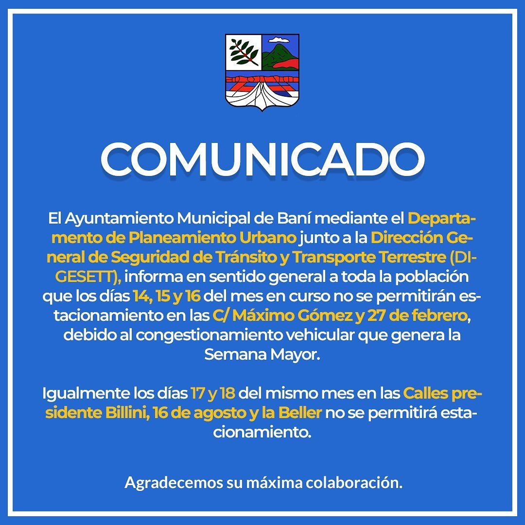 Prohibirán estacionamiento en las calles Máximo Gómez, y Presidente ...